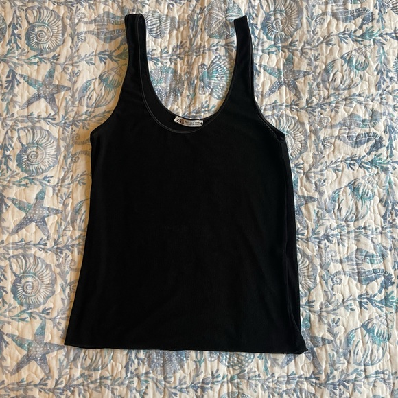 Zara | Tops | Zara Black Ribbed Tank Top | Poshmark